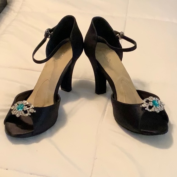Angela Nuran | Shoes | Angela Nuran Black Weddingdancing Shoes Sz9 2 3 ...